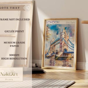 London Bridge Watercolor Art Print - London City Print - England Europe ...