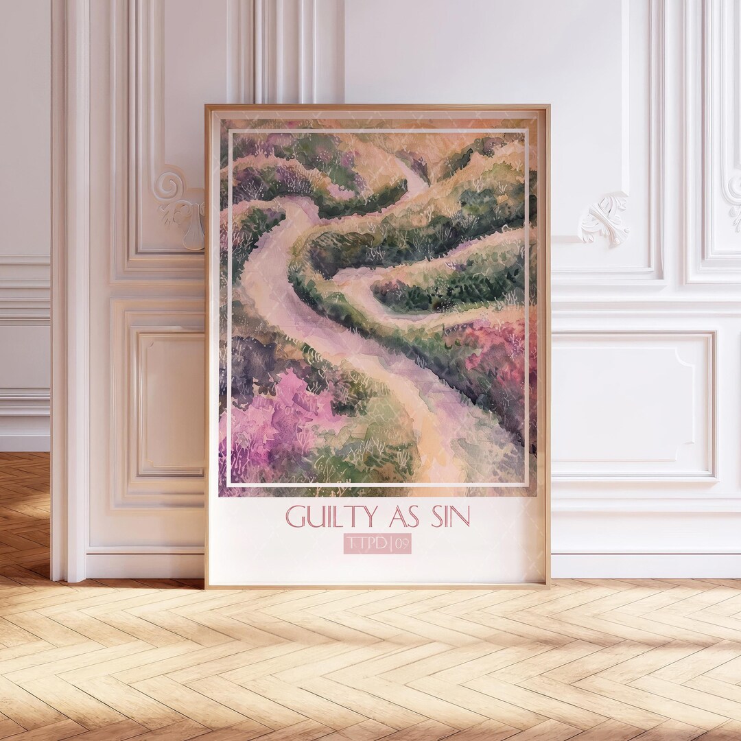 Guilty as Sin TTPD Song Poster Watercolor Wall Art Subtle Song Print ...