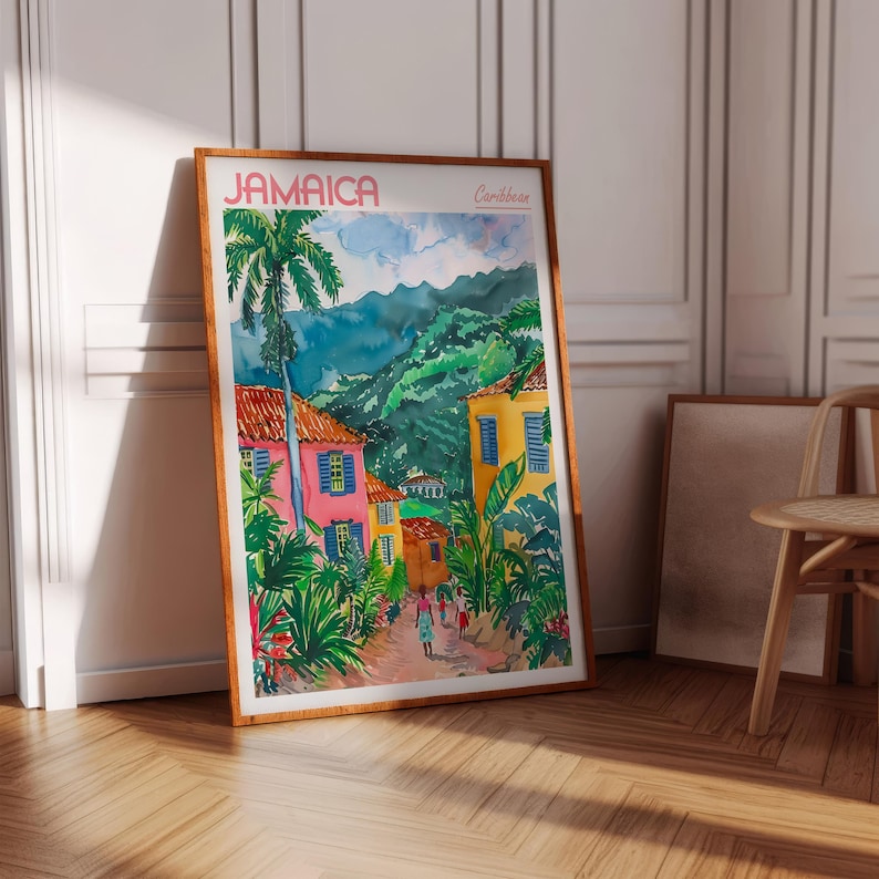 Jamaica Watercolor Art Print - Jamaica Tropical Print - Caribbean ...
