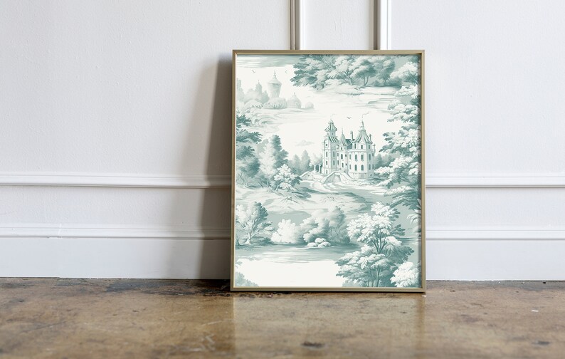French Toile Blue Wall Art Botanical Vintage Blue Willow Wall - Etsy