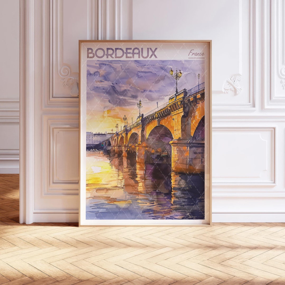 Bordeaux Watercolor Poster - World Cities Wall Art - Bordeaux France ...