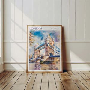 London Bridge Watercolor Art Print - London City Print - England Europe ...