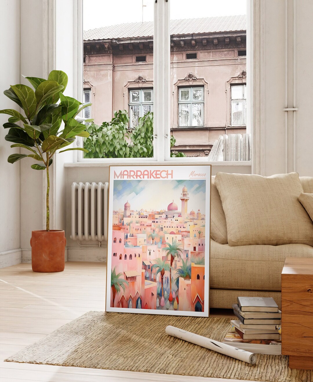 Marrakech Watercolor Poster - Morocco Wall Art - Authentic Travel ...