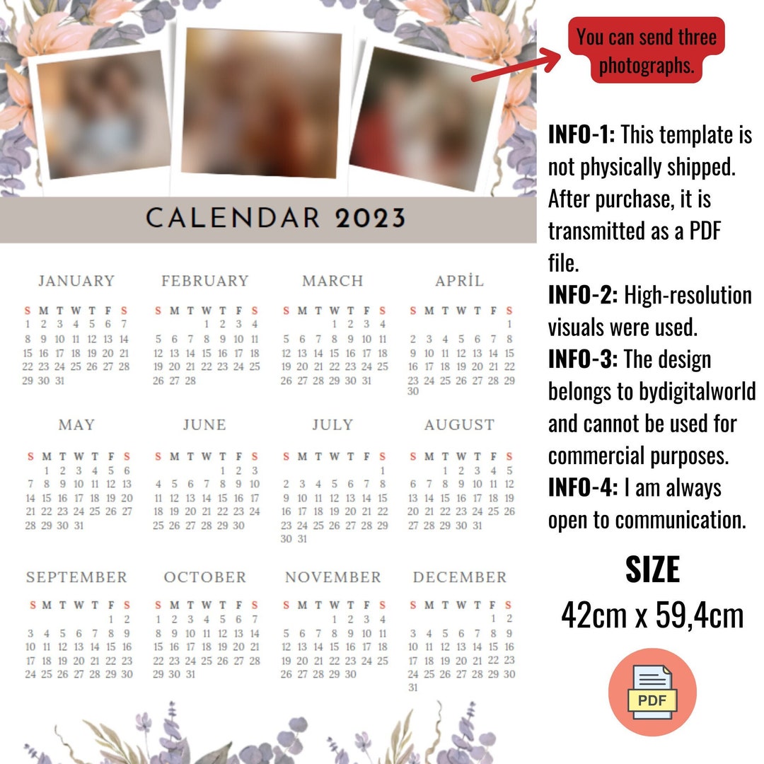 2023 Single Page Calendareditable Frame, Editable Frame Calender, 2023 ...