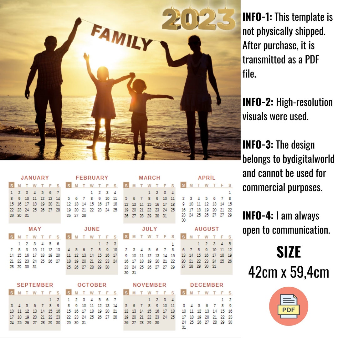 2023 Single Page Calendar(family), Family Calender, 2023 Calender ...