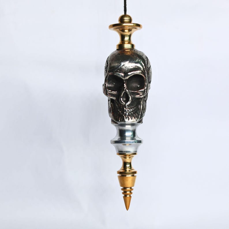Skull Pendulum – Gothic Metal Dowsing Tool for Energy Work, Divination ...