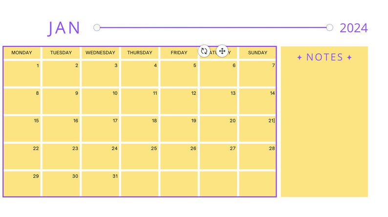 Printable 2024 Calendars. Each Month Has the Same Design. Yearly ...