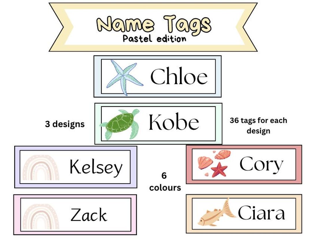 Student Desk Name Tags - Pastel Edition - Etsy