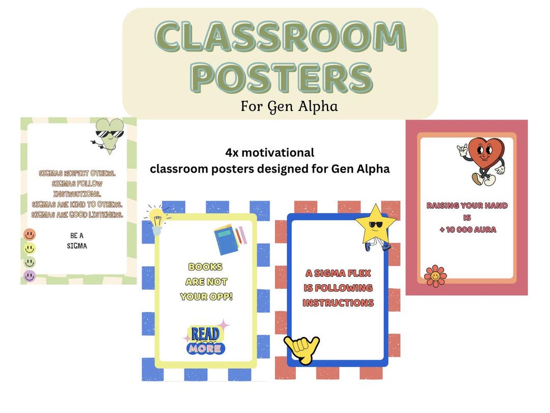 Motivational Classroom Posters - Gen Alpha Edition - Etsy