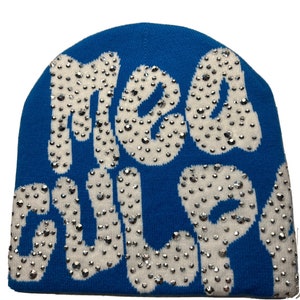 Mea Culpa Custom Beanie, Skull Cap, Hat, Rhinestone Beanie - Etsy