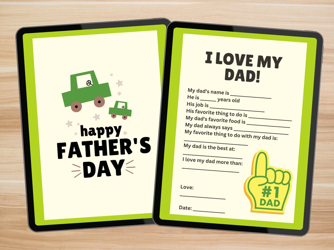 I Love My Dad Printable - Heartwarming Father's Day Gift From Child ...