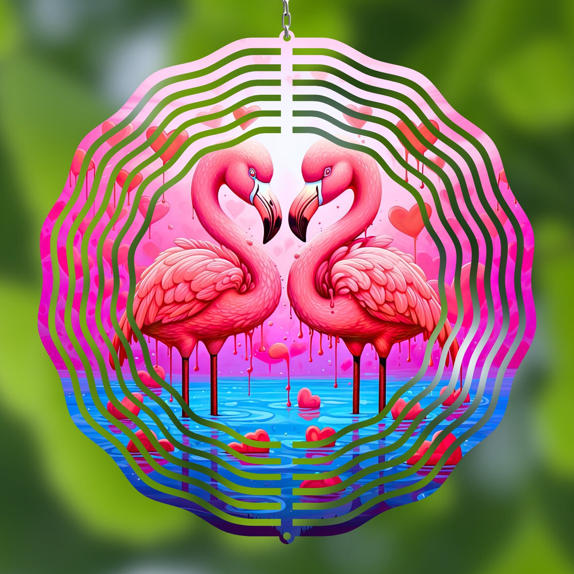 Flamingos Wind Spinner Sublimation Design PNG, Backgrounds for ...