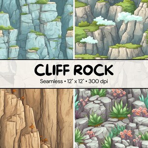16 Cliff Rock Seamless Digital Papers, Stone Wall Texture, Wrapping ...