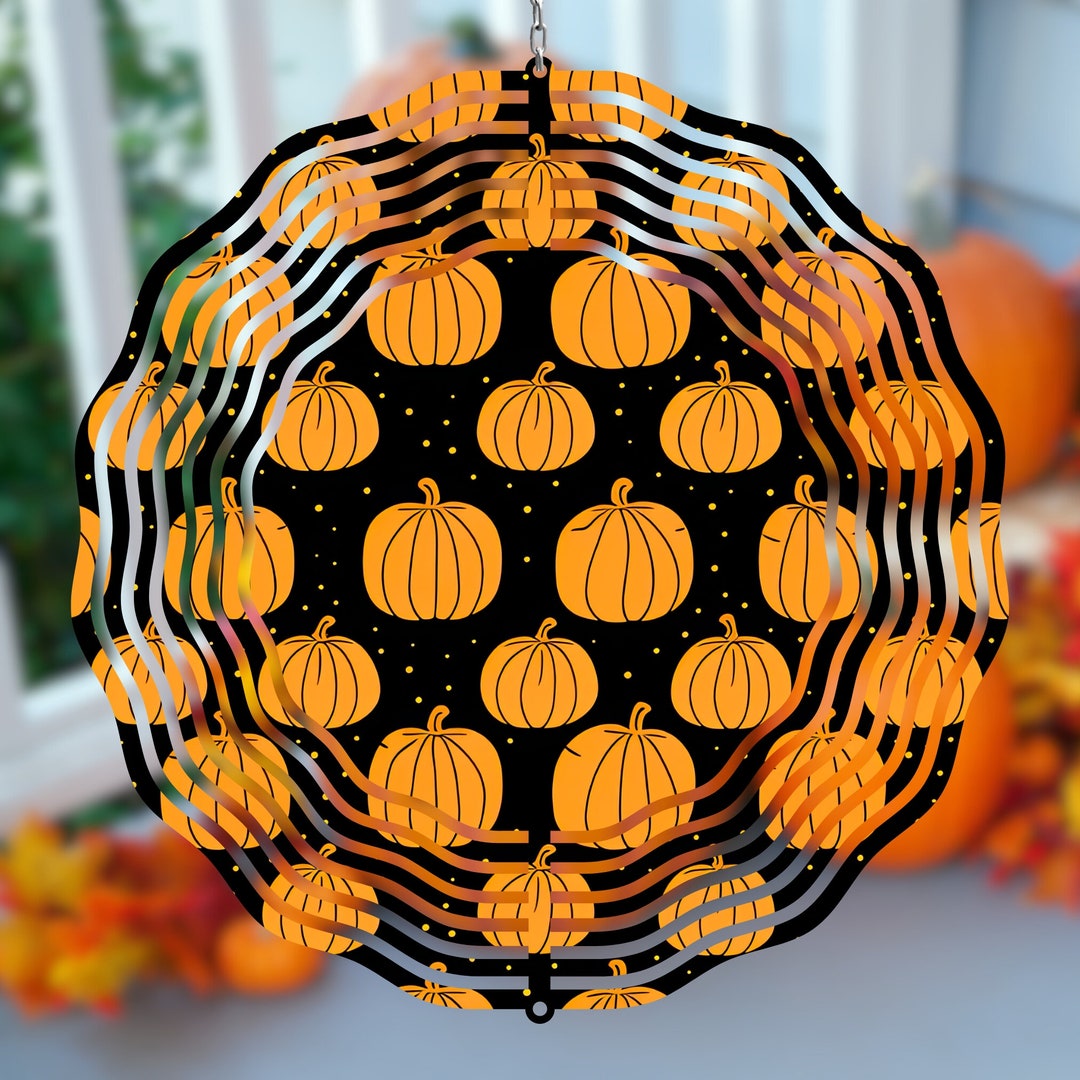 Halloween Pumpkins Pattern Wind Spinner Sublimation Design PNG ...