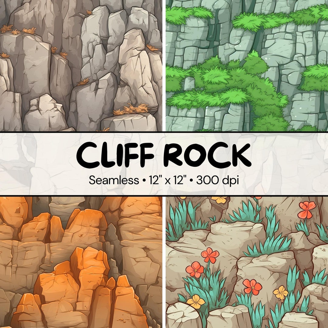 16 Cliff Rock Seamless Digital Papers, Stone Wall Texture, Wrapping ...