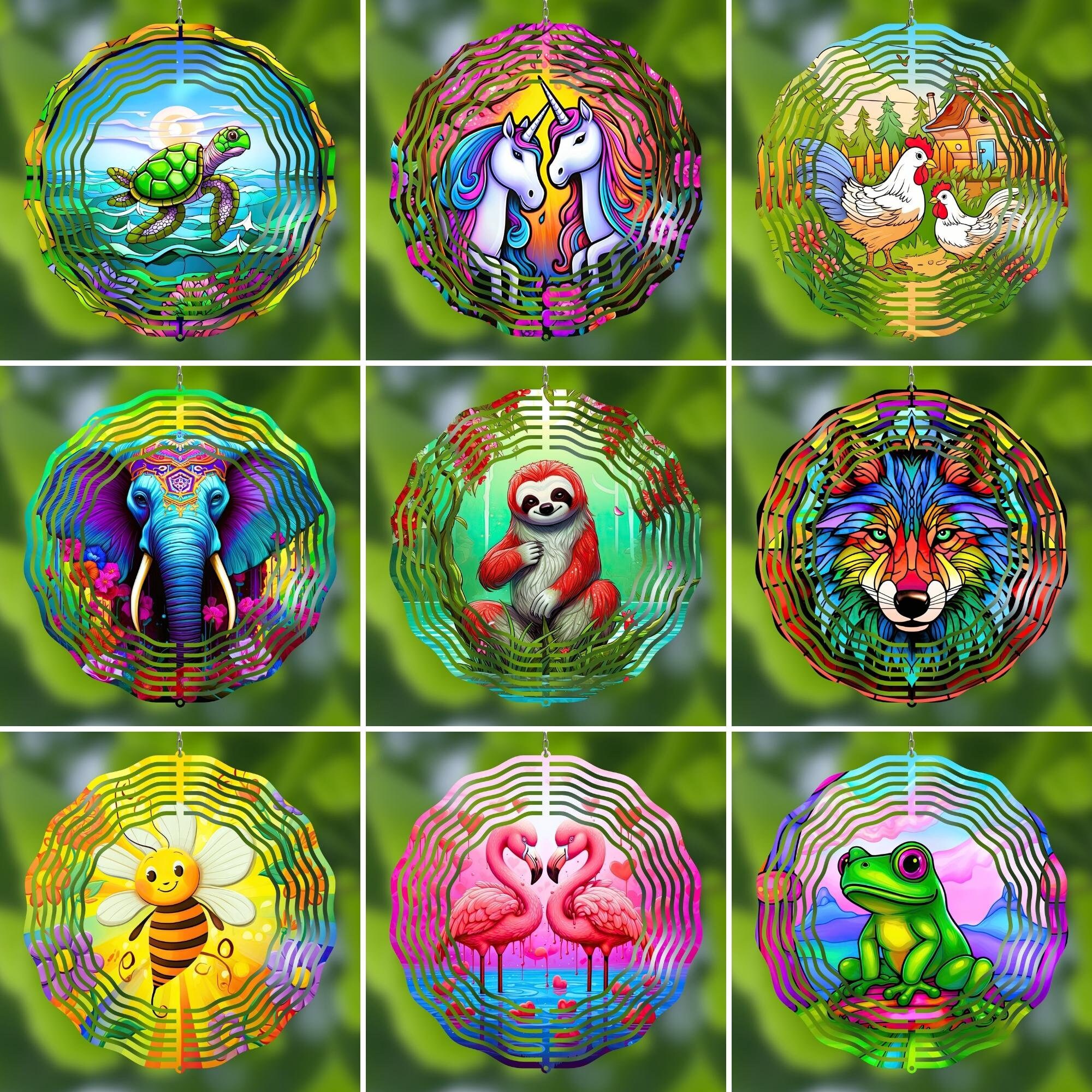 50 Animals Wind Spinner Sublimation Designs Bundle, Background for ...