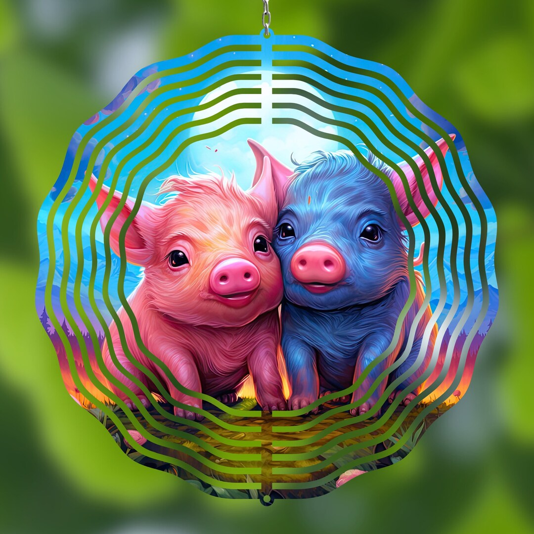 Cute Pigs Wind Spinner Sublimation Design PNG, Backgrounds for ...