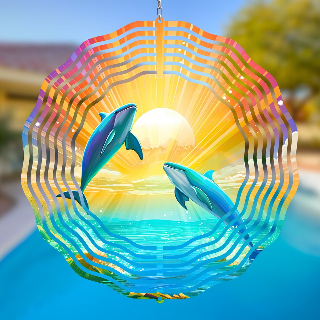 Whales Sunset Wind Spinner Sublimation Design PNG, Backgrounds for ...