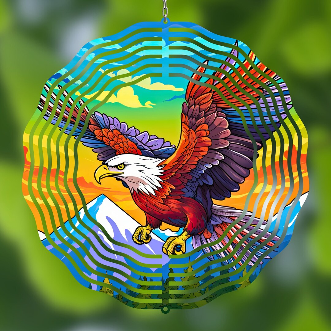 Flying Eagle Wind Spinner Sublimation Design PNG, Backgrounds for ...