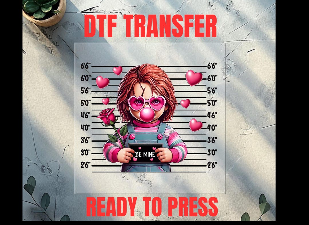 Valentine Chucky Mugshot DTF Transfer: Ready to Press - Etsy