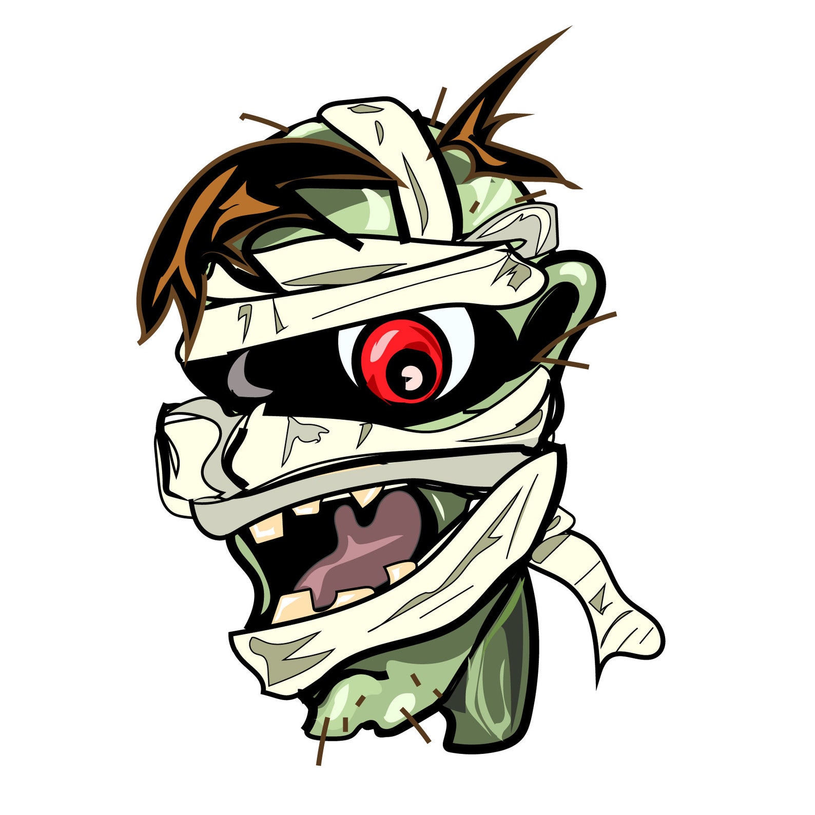 Zombie Head Clipart, Halloween Zombie Clipart. Fun Cartoon Zombie ...