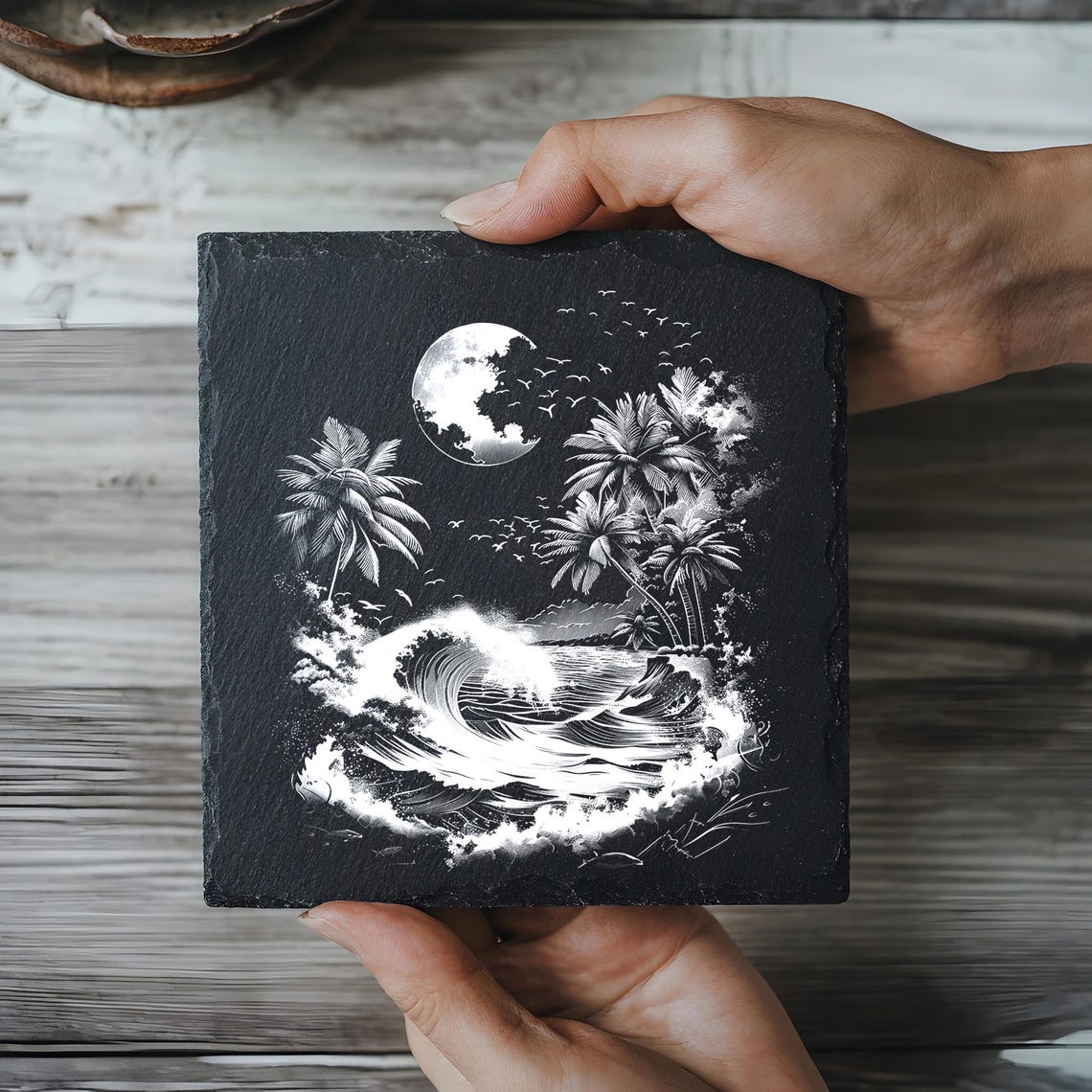 Summer Beach Laser Engrave File PNG, 3D Illusion Lightburn Laser ...