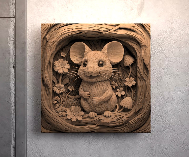 Mouse Laser Engrave File PNG, 3D Illusion Lightburn Laser Engrave ...