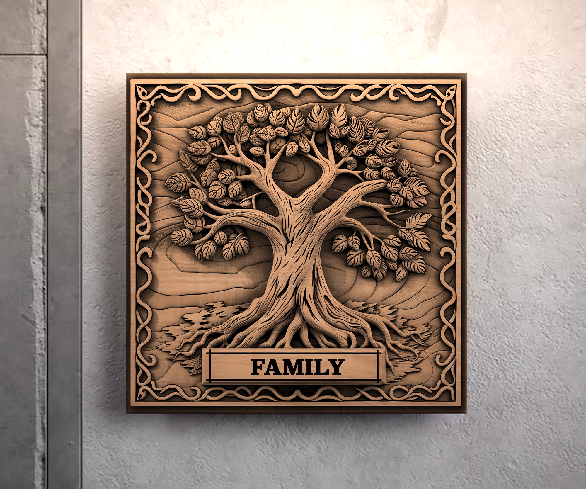 Tree Laser Engrave File PNG, 3D Illusion Lightburn Laser Engrave ...