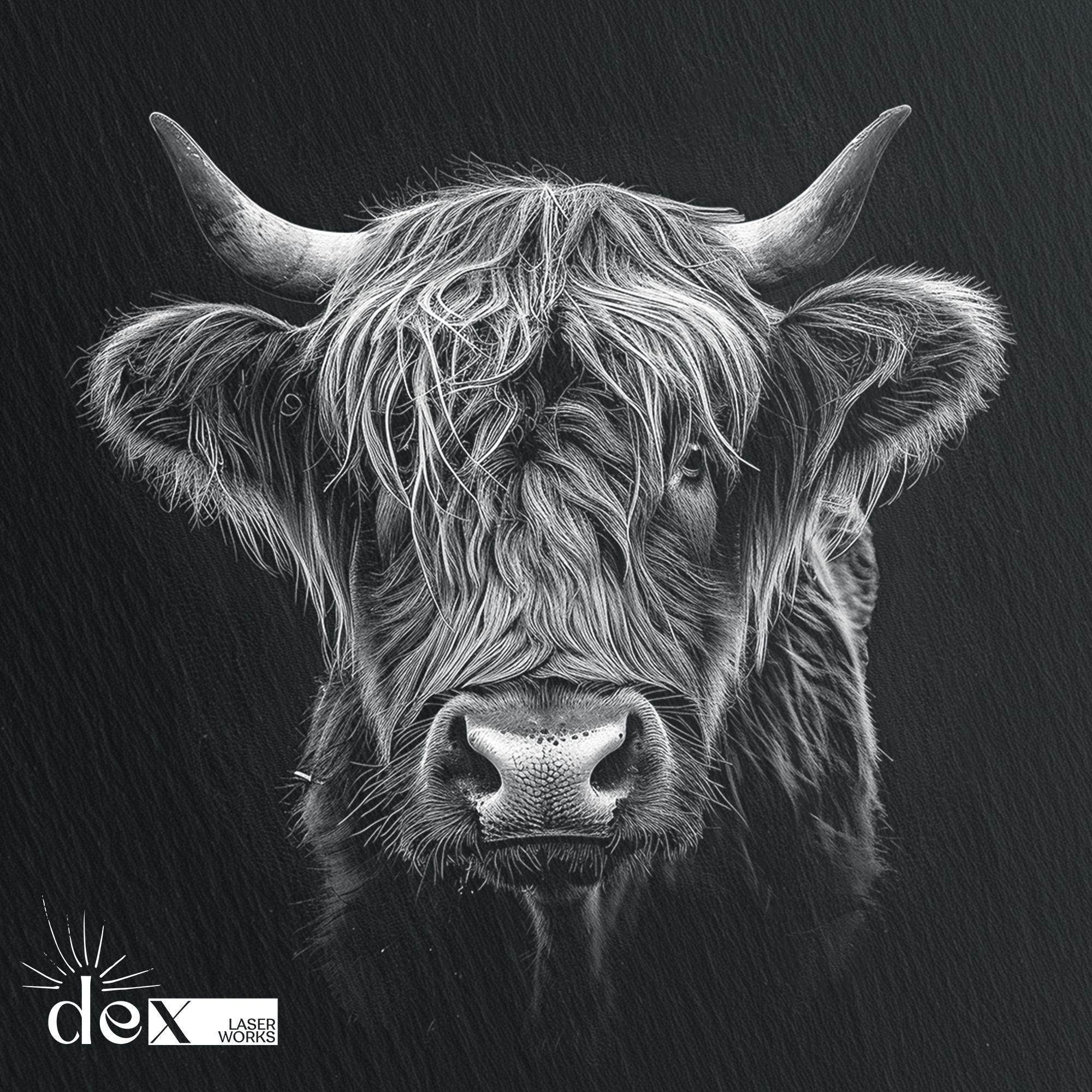 Buffalo Laser Engraving PNG , Slate Coaster Engrave Files , Bison PNG ...