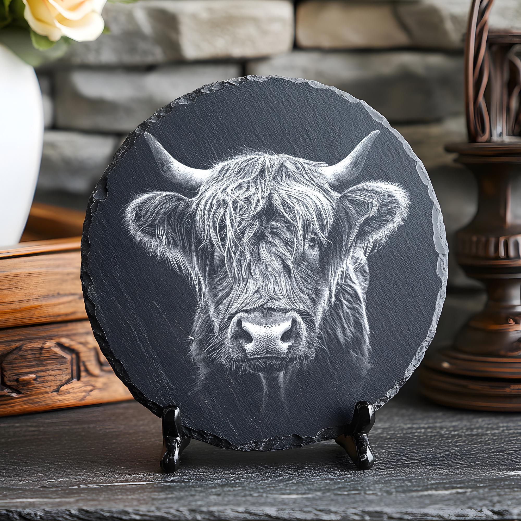 Buffalo Laser Engraving PNG , Slate Coaster Engrave Files , Bison PNG ...