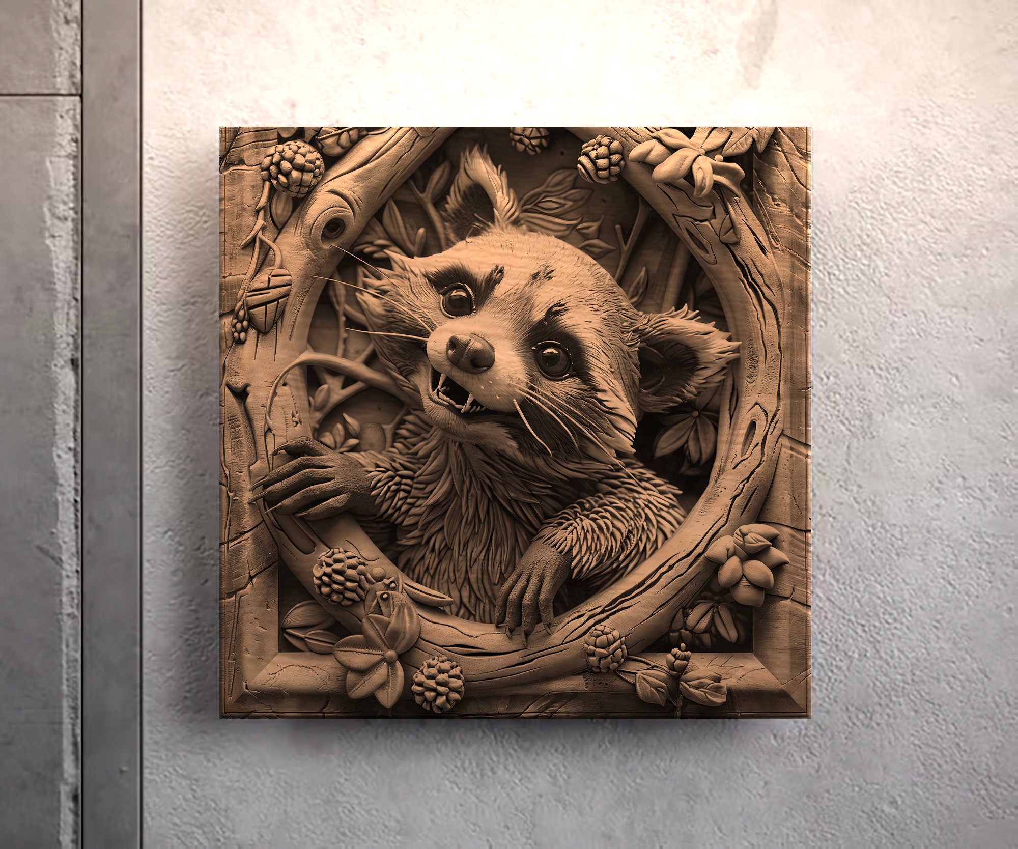 Cute Animal Laser Engrave File PNG, 3D Illusion Lightburn Laser Engrave ...