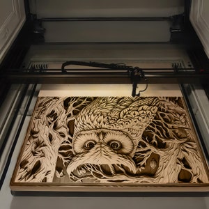 Laser Engrave File PNG, 3D Illusion Lightburn Laser Engrave, Animal ...