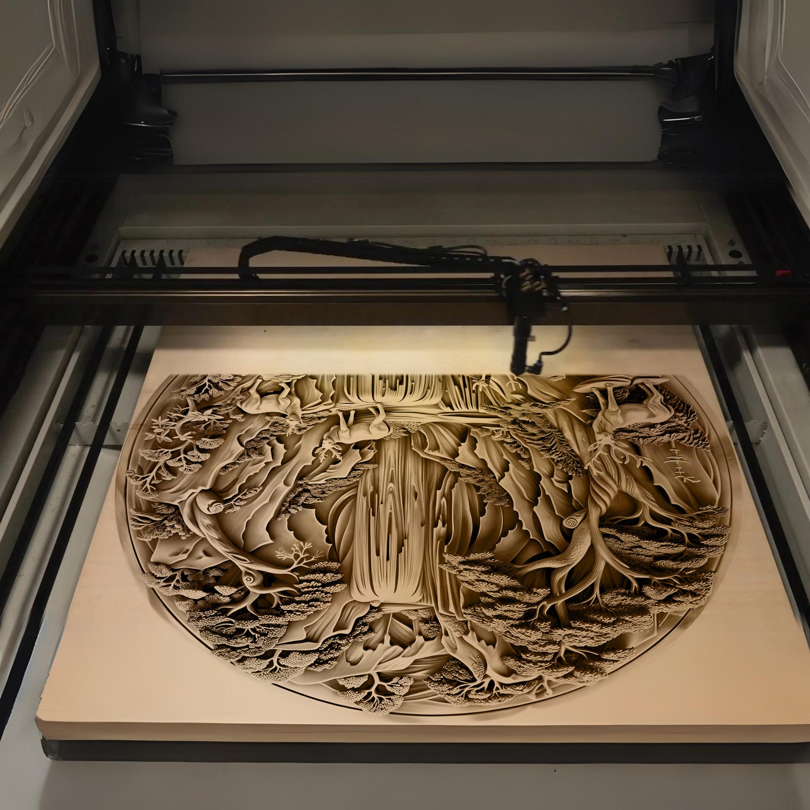 Nature Laser Engrave File PNG, 3D Illusion Lightburn Laser Engrave ...