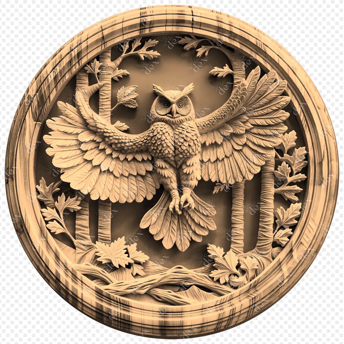 Owl Laser Engrave File PNG, 3D Illusion Lightburn Laser Engrave, Design ...