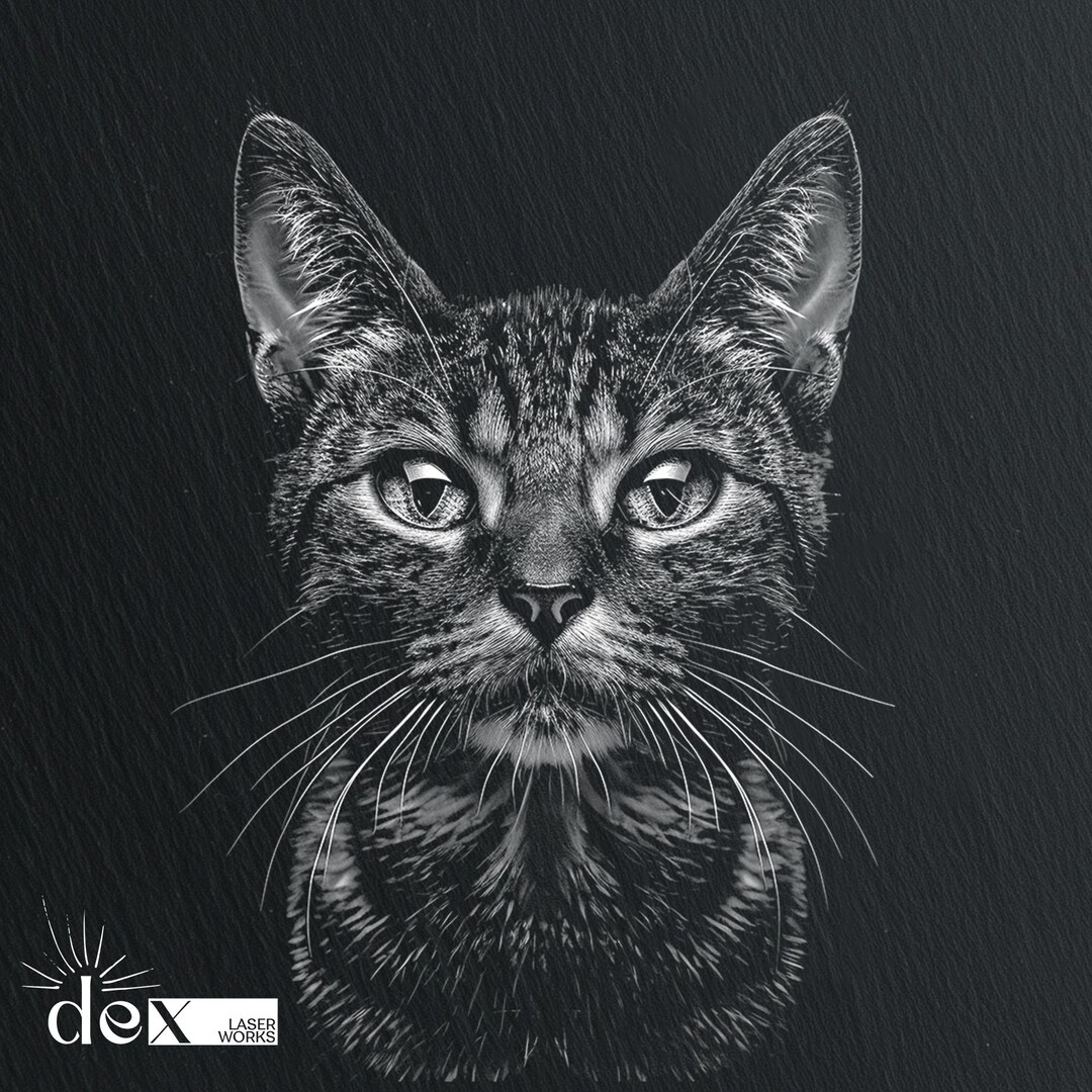 Cat Laser Engraving PNG Files, Slate Coaster Engrave Files, Laser ...