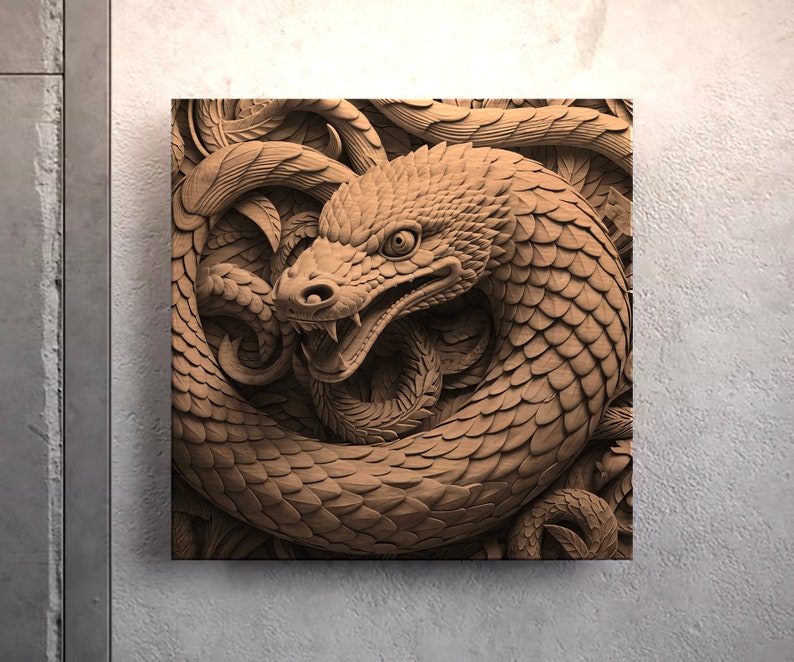 Snake Laser Engrave File PNG, 3D Illusion Lightburn Laser Engrave ...