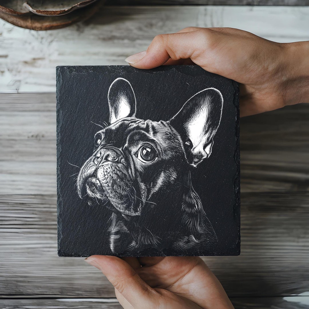 Dog Laser Engraving PNG Files, Slate Coaster Engrave Files, Laser ...