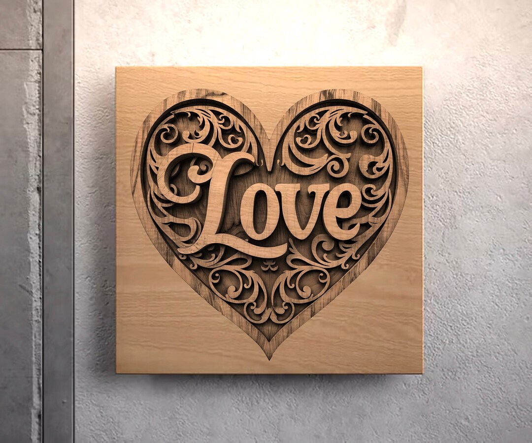 Love Laser Engrave File PNG, 3D Illusion Lightburn Laser Engrave ...