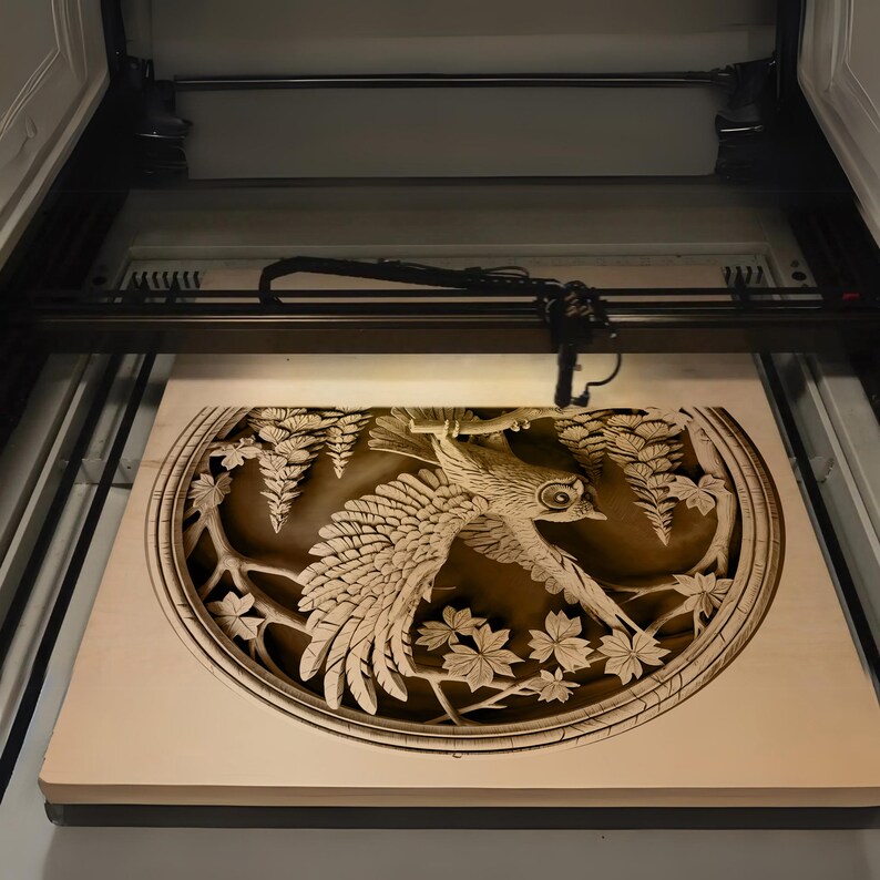 Owl Laser Engrave File PNG, 3D Illusion Lightburn Laser Engrave, Design ...