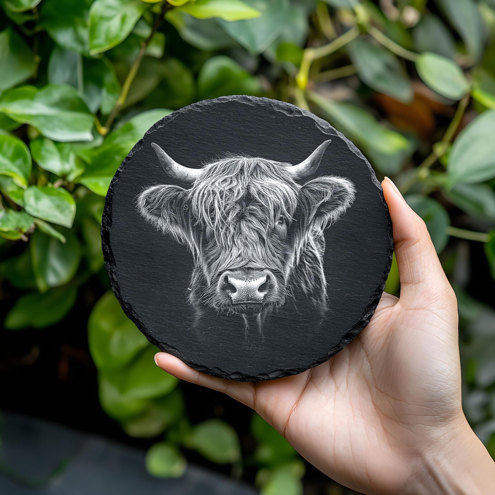 Buffalo Laser Engraving PNG , Slate Coaster Engrave Files , Bison PNG ...