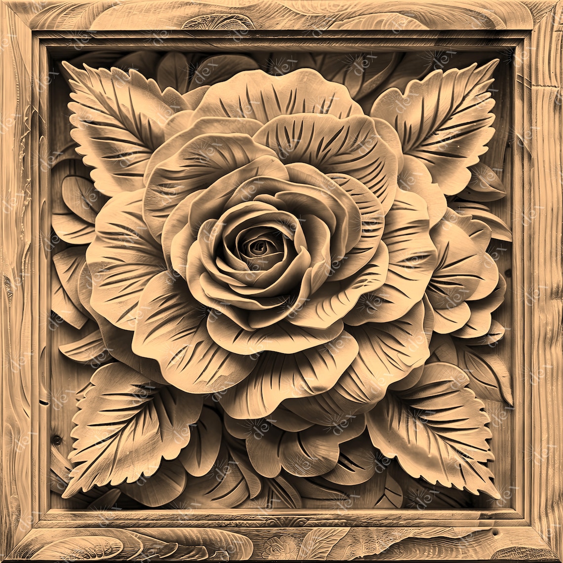 Flower Laser Engrave File PNG, 3D Illusion Lightburn Laser Engrave ...