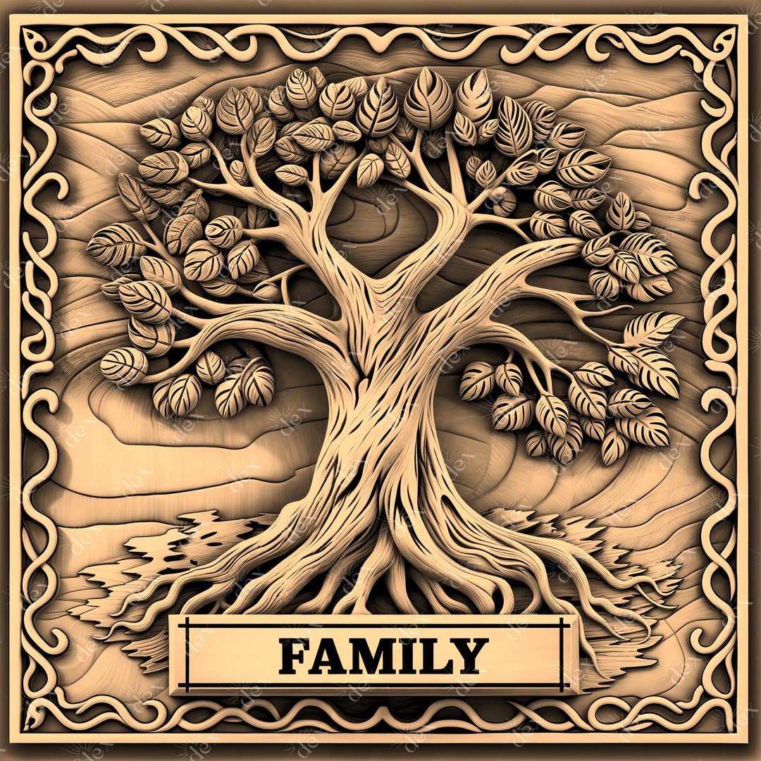 Tree Laser Engrave File PNG, 3D Illusion Lightburn Laser Engrave ...