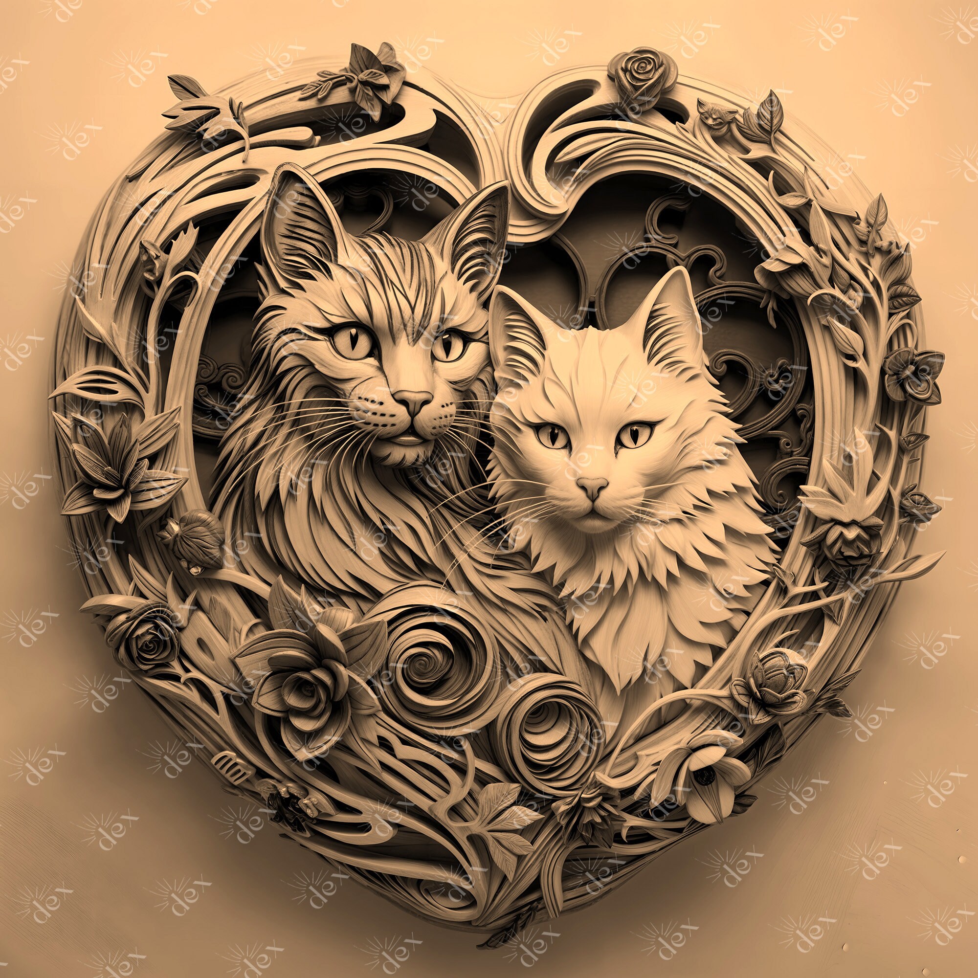 Cat Laser Engrave File PNG, 3D Illusion Lightburn Laser Engrave, Design ...