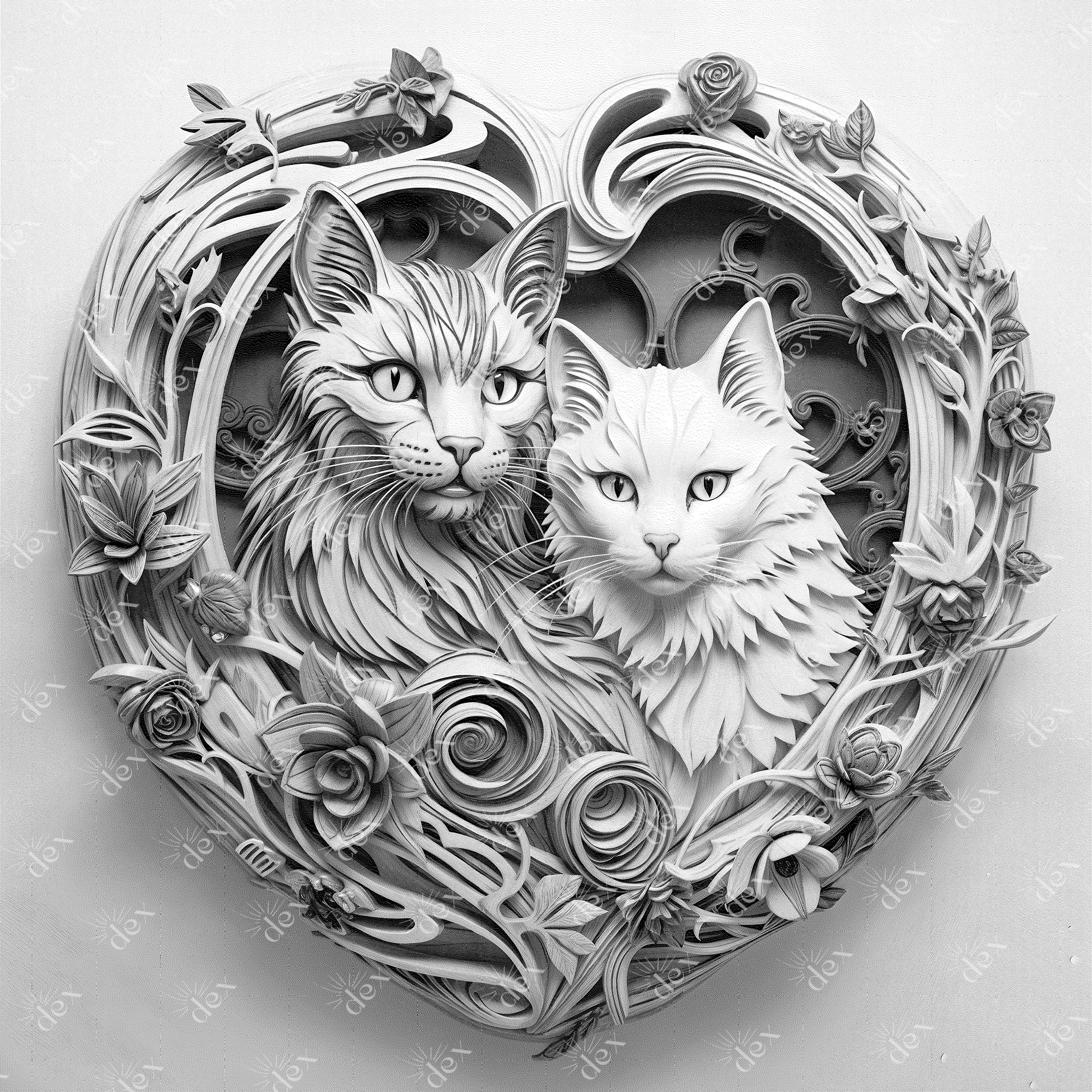 Cat Laser Engrave File PNG, 3D Illusion Lightburn Laser Engrave, Design ...