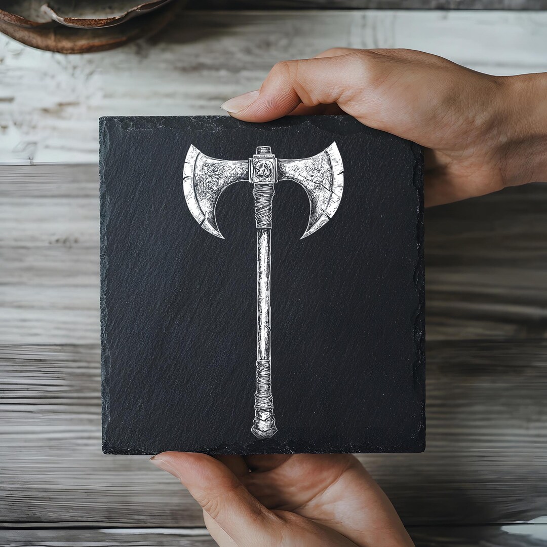 Double Axe PNG File for Laser Engraving on Slate, Wood, or Acrylic ...