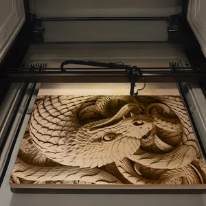 Snake Laser Engrave File PNG, 3D Illusion Lightburn Laser Engrave ...