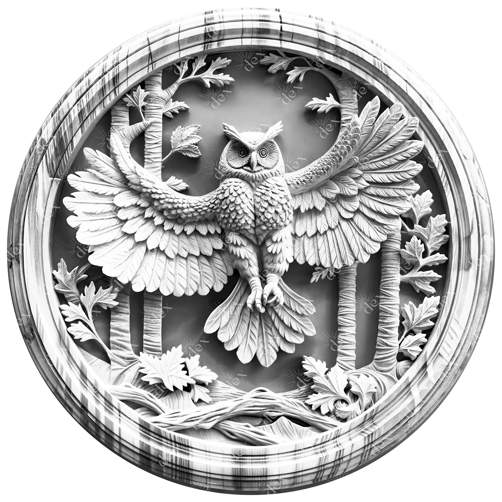 Owl Laser Engrave File PNG, 3D Illusion Lightburn Laser Engrave, Design ...