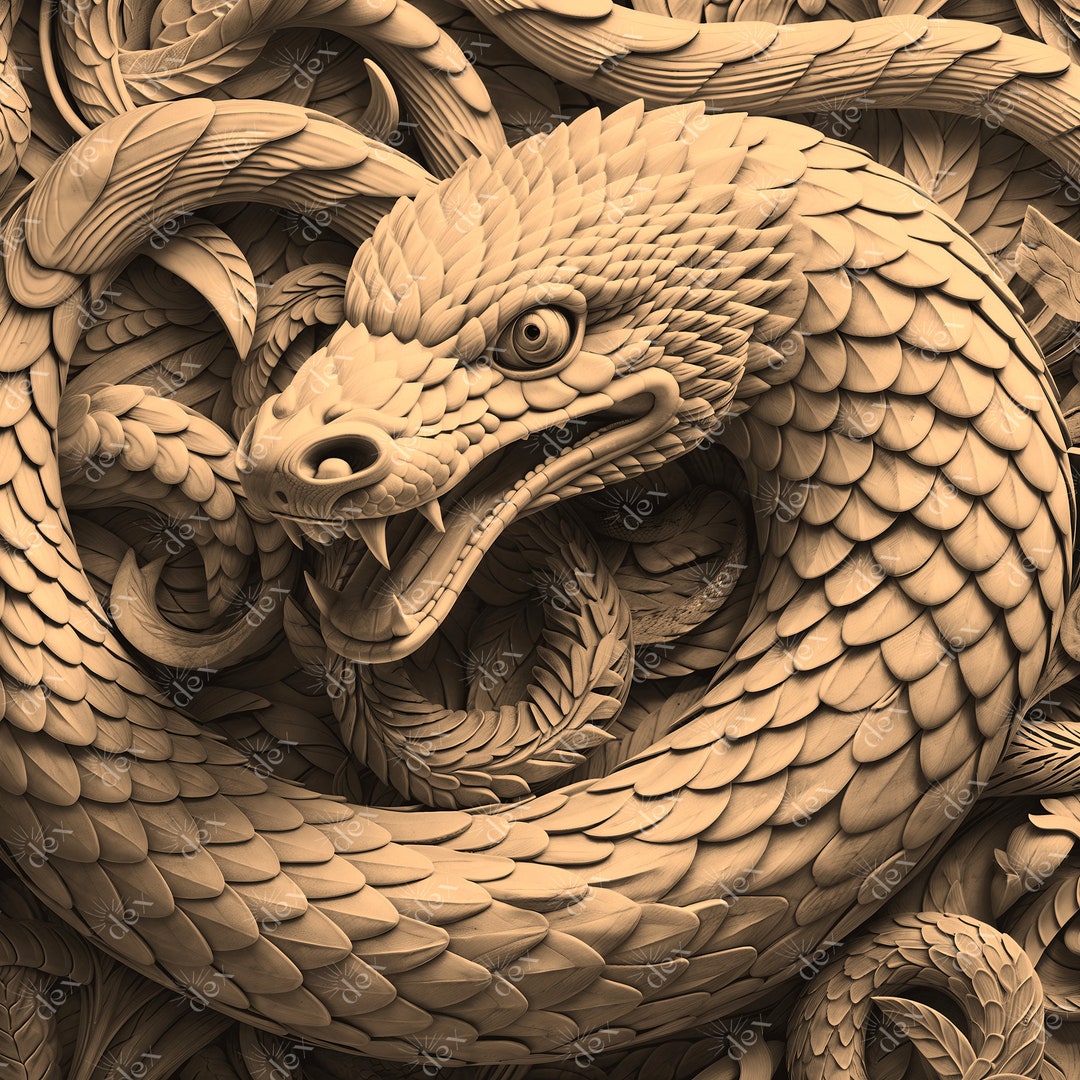 Snake Laser Engrave File PNG, 3D Illusion Lightburn Laser Engrave ...