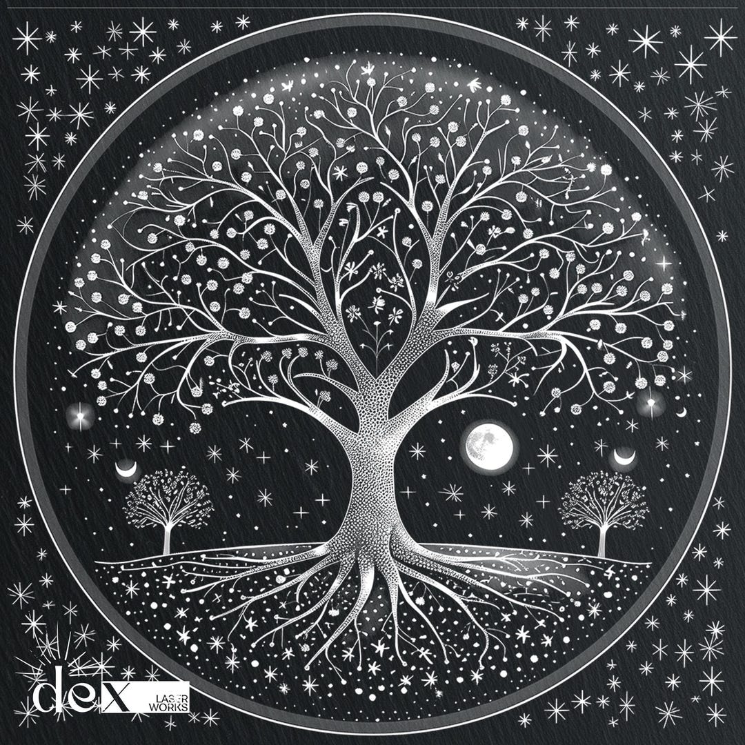 Tree Laser Engraving PNG Files, Slate Coaster Engrave File, Laser ...