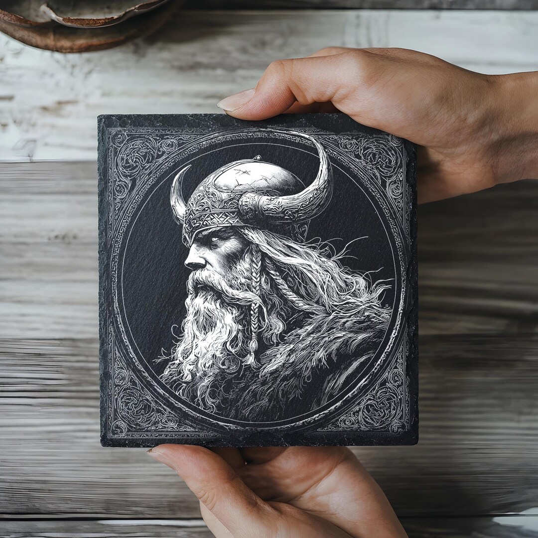 Vikings Laser Engraving PNG, Odin Slate Coaster Engrave File, PNG Thor ...
